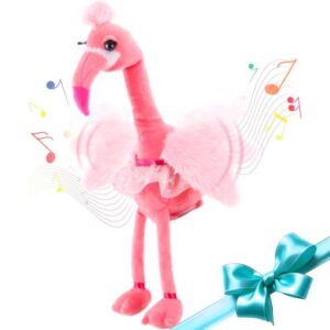 dancing flamingo toy - interactive toddler toys - cute and soft singing stuffed live animals for baby - little live pets baby girl toys- stuffed plush, for girls and boys 3+