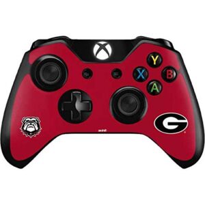 skinit decal gaming skin compatible with xbox one controller - officially licensed college university of georgia logo red design