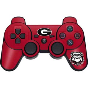 skinit decal gaming skin compatible with ps3 dual shock wireless controller - officially licensed college university of georgia logo red design