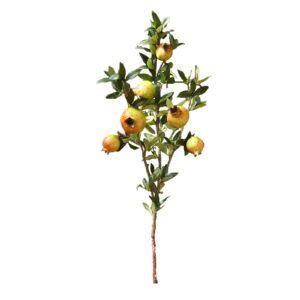 æ— 3 pack artificial pomegranate branches, 31.5 inch faux rosehip berries flower stem simulation long stem fruit bouquet for garden home restaurant patio shop window decor