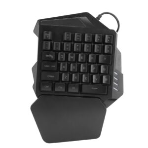 214 gaming keyboard,35 keys wired ergonomic one?handed mechanical keyboard,plug and play usb pc game keyboard with rgb backlit,for win2000/win8/win xp/vista/for android