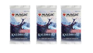 3 packs magic: the gathering set booster pack lot mtg kaldheim