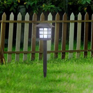 jarl home 6pcs white led solar lantern torch light garden landscape lighting