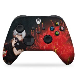 dreamcontroller tokyo ghoul custom x-box controller wireless compatible with x-box one/x-box series x/s proudly customized in usa with permanent hydro-dip printing(not just a skin) (modded)