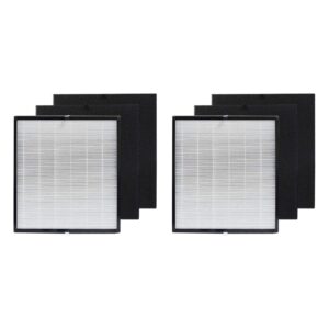 pureburg flt5900 replacement filter set compatible with germguardian ac5900wca air purifier filter j,2-pack h13 hepa +activated carbon pre-filters x 4