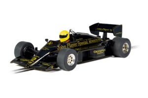 scalextric lotus 97t john player special ayrton senna 1:32 slot race car c4234,black & gold