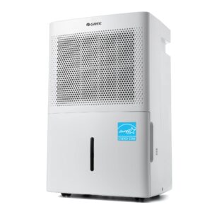 gree dehumidifier 50 pint with pump for up to 4500 sq.ft, energy star dehumidifier for bathroom, basement, bedroom. intelligent humidity control, led control panel, quiet design, continuous drainage