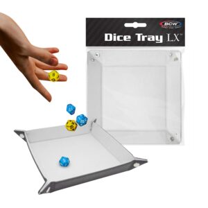 bcw square dice tray - white | 7x7 inches | ideal for dungeons and dragons, pathfinder, etc | dice rolling tray gaming accessory for tabletop rpgs and board games…