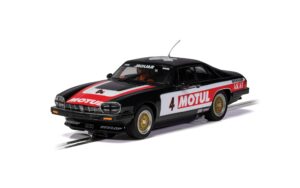 scalextric jaguar xjs motul spa 24 hrs 1982 1:32 slot race car c4261 black, red & white