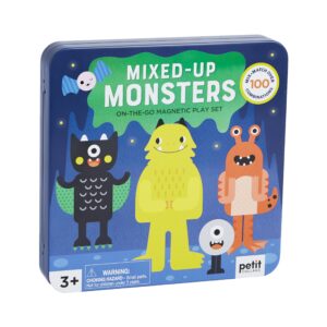 petit collage magnetic play set, monsters – mix & match magnetic game board, ideal for ages 3+ – includes 2 magnetic scenes and over 25 magnet pieces, ideal travel activity for kids