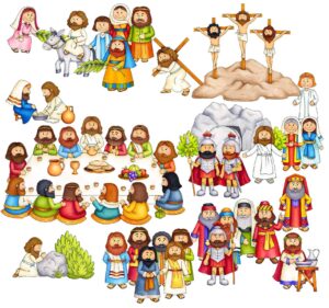 easter deluxe felt set for bible flannel board stories 37 pieces activity pages story he has risen precut figures last supper crucifixion resurrection triumphant entry trial gethsemane