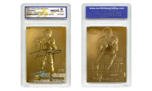 tom brady 2000 fleer ultra 23k gold rookie card refractor signature series graded gem-mint 10