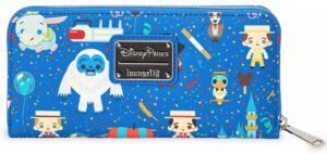 disneyparks exclusive - zip-around wallet - chibi park characters and attractions