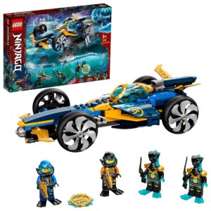 lego 71752 ninjago ninja sub speeder building set, 2in1 submarine & car toys for boys and girls with cole and jay minifigures, gifts for kids 8 plus