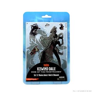 wizkids d&d idols of the realms: icewind dale rime of the frostmaiden - young adult white dragon - 2d set