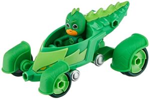 pj masks gekko-mobile preschool toy, gekko car with action figure, for kids, ages 3+