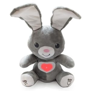 bundaloo plush peek-a-boo bunny animated singing play along stuffed animal for kids - plays games and sings songs (peek-a-boo bunny)