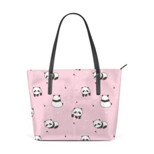 shoulder bag for women tote bags leather shopper bag large work cute cartoon panda decor handbags casual bag