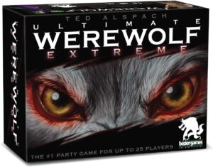 bezier games ultimate werewolf extreme, party game for teens and adults, social deduction, werewolf game, fast-paced gameplay, hidden roles & bluffing