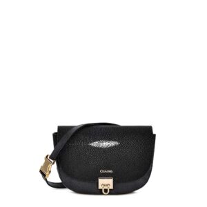 cuadra women's beltbag in genuine stingray leather black, bo459ma