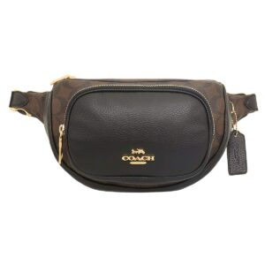 coach signature leather belt bag (brown/black)