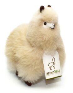 alpacanext llama stuffed animal – 9 inch. cute, soft and cuddly alpaca plush toy handcrafted on real alpaka natural fur (9 inches, beige)