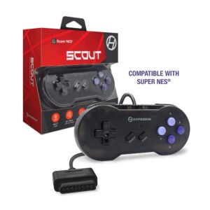 hyperkin "scout" premium controller for super nes (space black) - super nes