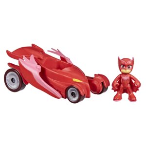 pj masks toys owlette deluxe vehicle with flapping wings and owlette action figure, preschool toys for 3 year old boys and girls and up