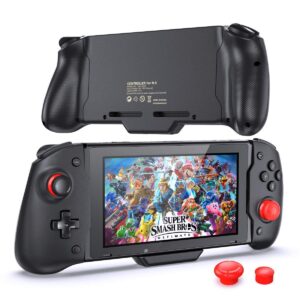 oivo controller compatible with nintendo switch handheld mode, with buit-in upgraded pd chip, comfortable & ergonomic controller with 6 gyro axis, double motor vibration (renewed)