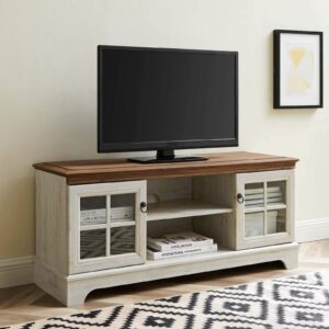 modway pacific coastal contemporary 47" tv stand in walnut white, 47 inch