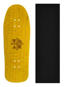 teak tuning wooden fingerboard carlsbad cruiser deck, banana yellow - 34mm x 100mm - handmade, pro shape & size - five plies wood veneer - includes prolific foam tape