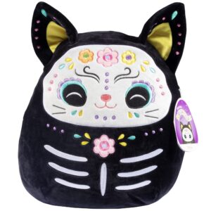 squishmallows original 12-inch zelina day of the dead cat - official jazwares plush - collectible soft & squishy kitty stuffed animal toy - add to your squad - gift for kids, girls & boys