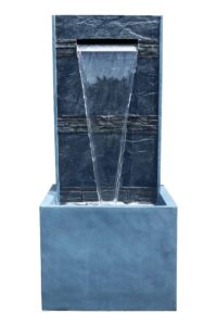 bond manufacturing y95865 fernwood 40" tall lighted waterfall garden fountain, blue-grey