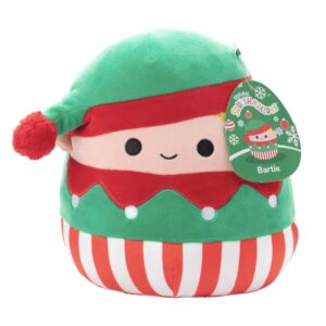 squishmallows original 8-inch bartie the christmas elf - official jazwares christmas plush - collectible soft & squishy elf stuffed animal toy - add to your squad - gift for kids, girls & boys