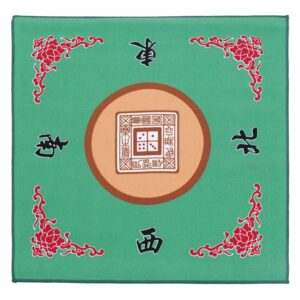 jigitz green game mat with case - classic chinese mahjong table mat - 30.8 x 30.8in felt table cover mahjong mat