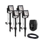 low voltage black outdoor integrated led landscape flood light (4-pack)