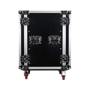 seismic audio - sa-ptr-16uc - 16 space pro audio dj road rack case with casters - 16u pro tour grade rack