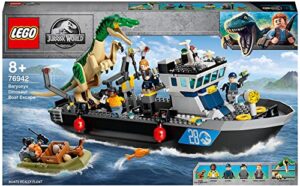 lego® jurassic world baryonyx dinosaur boat escape 76942 building kit; cool toy playset for creative kids