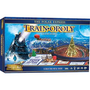 masterpieces opoly board games - the polar express train opoly - officially licensed board games for adults, kids, & family