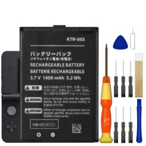 wuhao for new nintendo 3ds n3ds replacement battery ktr-003 battery with adhesive tape tool repair kit