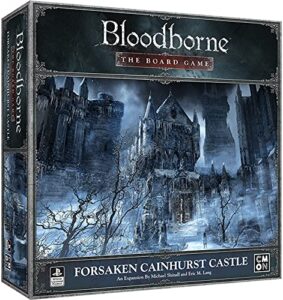 cmon bloodborne the board game forsaken cainhurst castle expansion | strategy game | cooperative game for adults and teens | ages 14+ | 1-4 players | average playtime 60-90 minutes | made by cmon