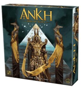 ankh gods of egypt board game - engage in divine rivalry, mythical strategy, and monumental domination in this epic game for kids and adults, ages 14+, 2-5 players, 90 minute playtime, made by cmon