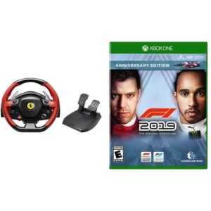 thrustmaster ferrari 458 spider racing wheel (xbox series x/s & one) and f1 2019 anniversary edition (xbox one)