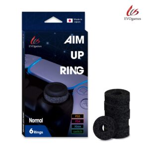 evogames aim up ring （normal type） made in japan fps precise operability up 6 pieces for fps ps5 ps4 switch xbox for pc controller