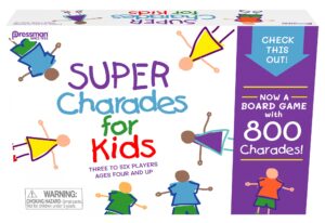 super charades for kids board game - the 'no reading required' family game by pressman