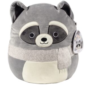 squishmallows original 12-inch rocky the raccoon - official jazwares plush - collectible soft & squishy raccoon stuffed animal toy - add to your squad - gift for kids, girls & boys