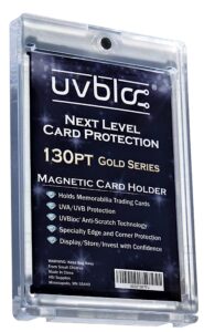 uvbloc one touch card holder 130pt magnetic baseball jersey patch pro protectors sleeves cases for trading football sports cards