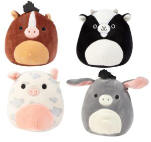 squishmallows mystery 5-inch farm plush - receive 1 of 4 styles - official jazwares - horse, pig, donkey or goat - collectible soft & squishy mini stuffed animal toy - gift for kids, girls & boys