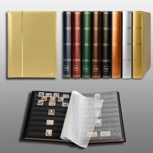 prophila metallic edition stamp album (new) 60 black sides, padded gold cover