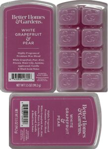 better homes & gardens. better homes and gardens - white grapefruit and pear 3.5oz scented wax cubes 3-pack, 3.5oz (99.2g) x 3, pink